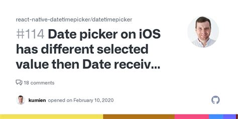 Date Picker On Ios Has Different Selected Value Then Date Received In