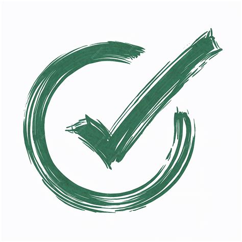 색 배경에 눈에 띄게 표시된 녹색 체크마크 기호 프리미엄 벡터