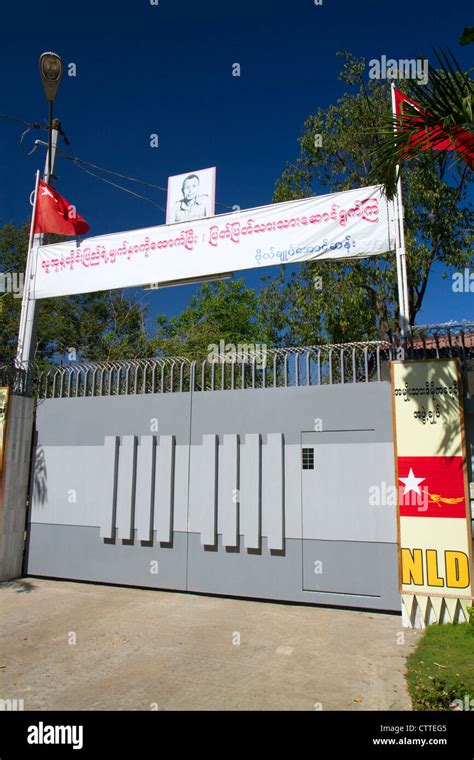 Gated Entrance To The Residence Of Burmese Opposition Politician Aung