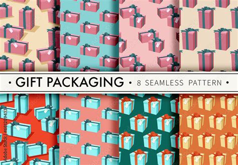 Mockup Of 8 Customizable Repeatable Patterns T Boxes Stock Template Adobe Stock