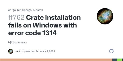 Crate Installation Fails On Windows With Error Code Issue Cargo Bins Cargo
