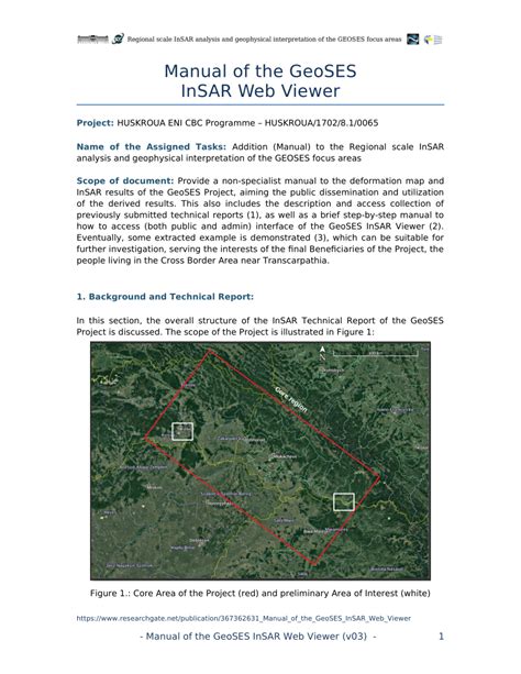 Pdf Manual Of The Geoses Insar Web Viewer