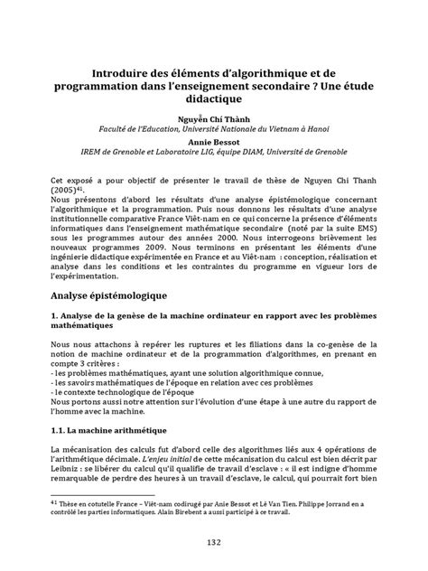 Algorithmique Et Programmation En École Pdf Programme Informatique