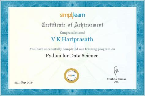 Hariprasath V K On Linkedin Best Online Data Science Course With Training And Certifications