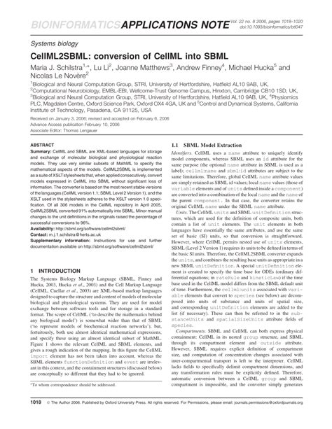 Pdf Cellml2sbml Conversion Of Cellml Into Sbml
