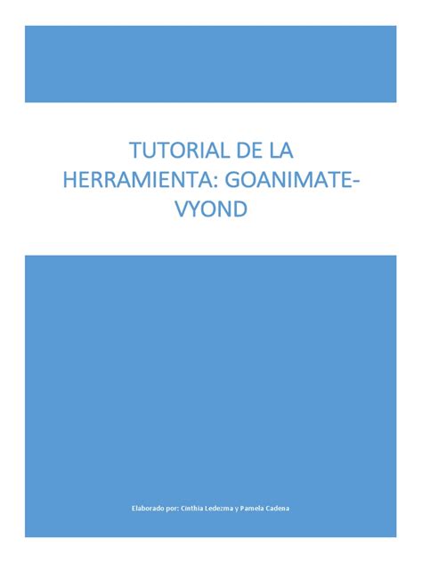 Tutorial Goanimate Descargar Gratis Pdf Animación Usuario Informática