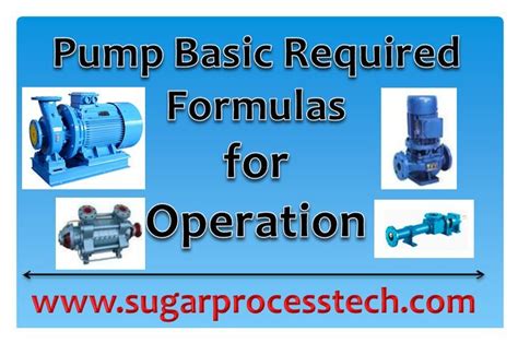 Pump Related Formulas Power Calculation Total Head Npsh