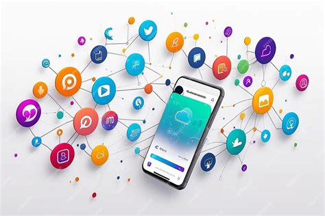 Animation Of Multiple Mobile Application Icons Connected With Dots On