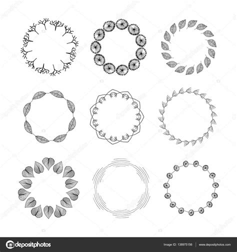Hand Drawn Vector Circular Decorative Frames Stock Vector By
