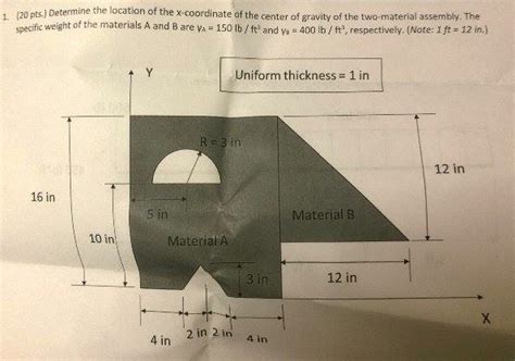 Solved 1 Determine The Location Of The X Coordinate Of The Chegg Com