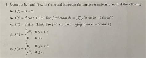 solved 1 compute by hand i e do the actual integrals