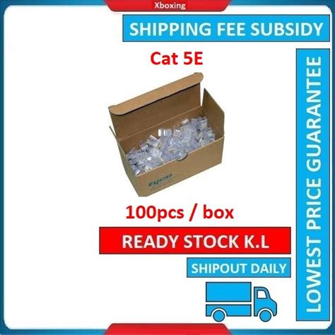 Network 8p8c Cat5e Lan Rj45 Cat 5e Crystal Head Modular Plug Connector Amp 100pcs Cat 5
