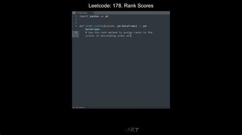 Leetcode 178 Rank Scores In Python Python Leetcode Python Coding Tutorial Python Coding