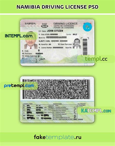 Namibia Driving License Psd Download Template By Intempl Oct 2023