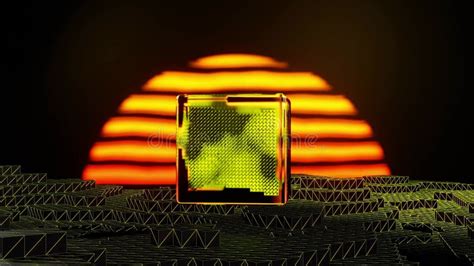 Seamless Loop Retro Style Rotating Cube 80s Style Abstract Background