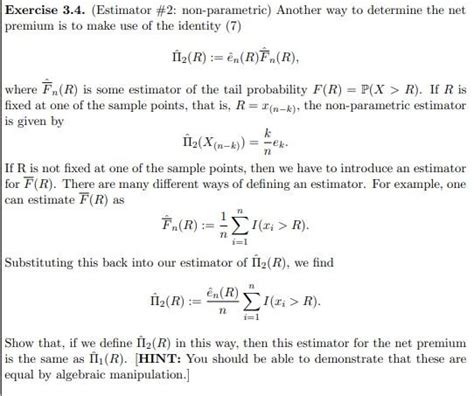 Exercise 34 Estimator 2 Non Parametric Another