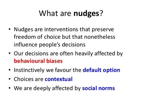 Behavioural Nudges Behavioural Economics
