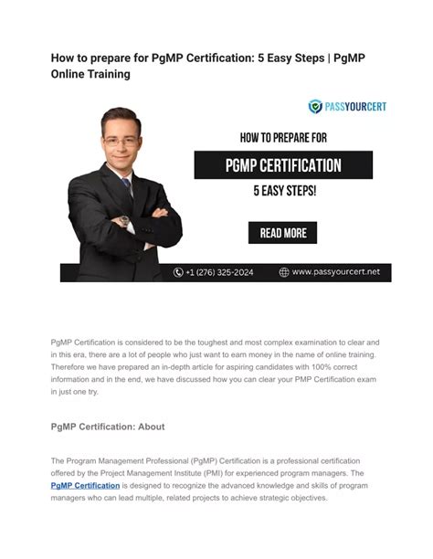 Ppt How To Prepare For Pgmp Certification 5 Easy Steps And Pgmp Online Training Powerpoint