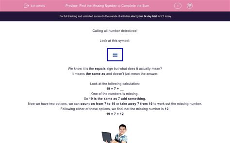 Find The Missing Number To Complete The Sum Worksheet EdPlace