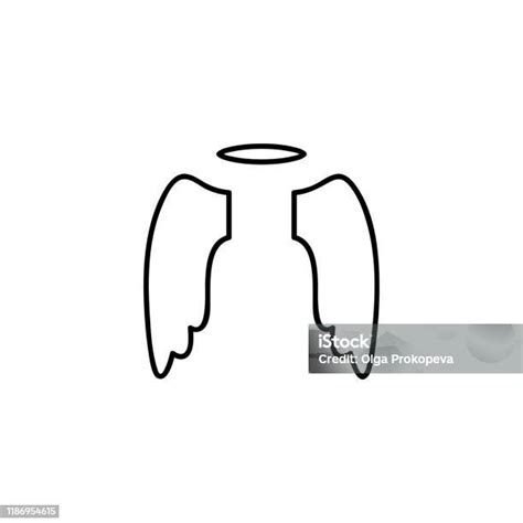 천사 날개와 후광 기호 기호 컬렉션 웹 사이트에 대한 간단한 아이콘 웹 디자인 모바일 앱 흰색 배경에 대한 정보 그래픽 개념에 대한 스톡 벡터 아트 및 기타 이미지 Istock