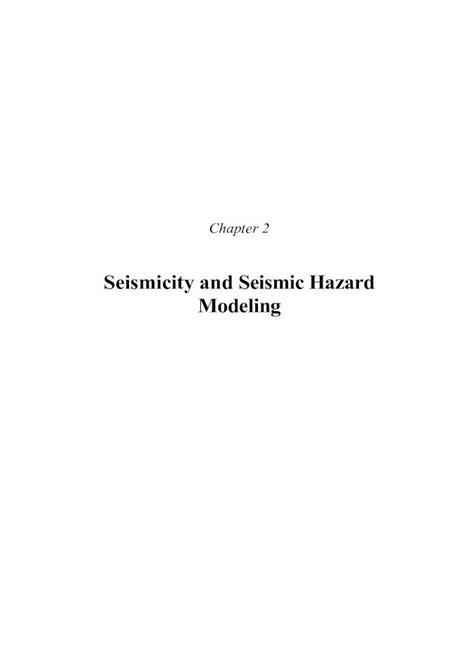 PDF Chap Seismicity And Seismic Hazard Modeling DOKUMEN TIPS