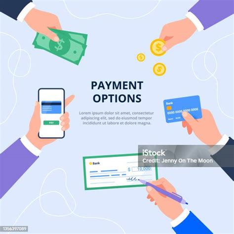 돈을 송금하는 방법 및 옵션 현금 모바일 앱 신용 카드 확인 동전 배너 방문 페이지에 대한 벡터 플랫 일러스트레이션 Brand Name Mobile Payment에 대한