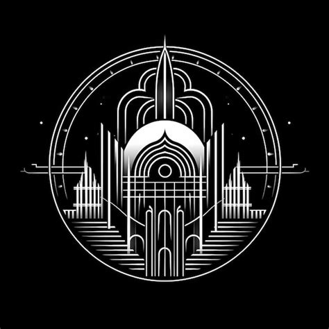 Premium Ai Image Minimalist Moonlit Deco Art Decor With Simple Clean Nighttime Shapes Lines