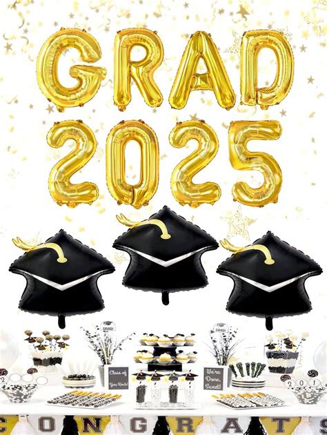 11 قطعة مجموعة بالونات تخرج ذهبية لعام 2025، تتضمن بالونات رقمية ذهبية