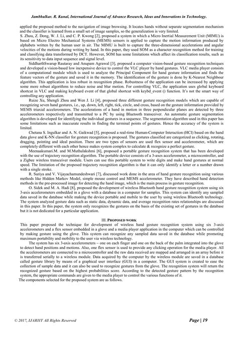 Mems Sensor Based Approach For Gesture Recognition To Control Media In