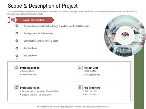 project tasks priority analysis scope and description of project ppt
