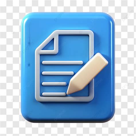 세련된 현대 디자인과 현실적인 고품질 세부 사항을 갖춘 편집 문서 아이콘의 3d 고립 렌더링 3d 외딴 세우다 Png