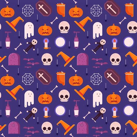 Premium Vector Halloween Seamless Pattern Background