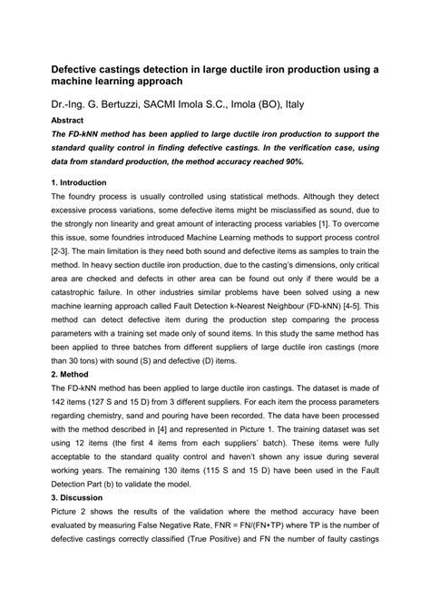 Pdf Defective Castings Detection In Large Ductile Iron Production