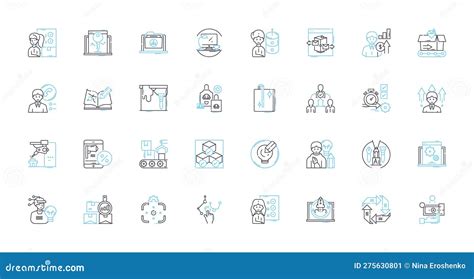 Time Tracking Linear Icons Set Efficiency Productivity Clocking Management Timesheets