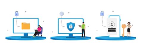 Premium Vector Cybersecurity Set Cyber Security Services To Protect