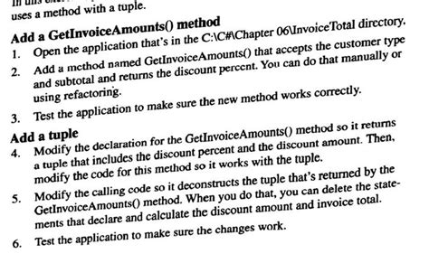 Solved Question Exercise 6 3 Enhance The Invoice Total