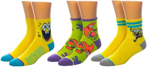 Spongebob Quarter Herren Socken 3 Stück Amazon De Fashion