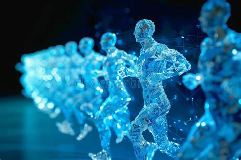 Ai Victory In Race Against Human Showcasing Neural Network Superiority 3d Illustration With