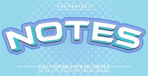 Notes Text Editable Style Effect Stock Vector Illustration Of Font Cartoon 325338113