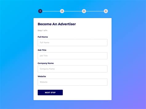 Multi Step Form Register Sign Up Interface Web Design Ux Ui Form Form