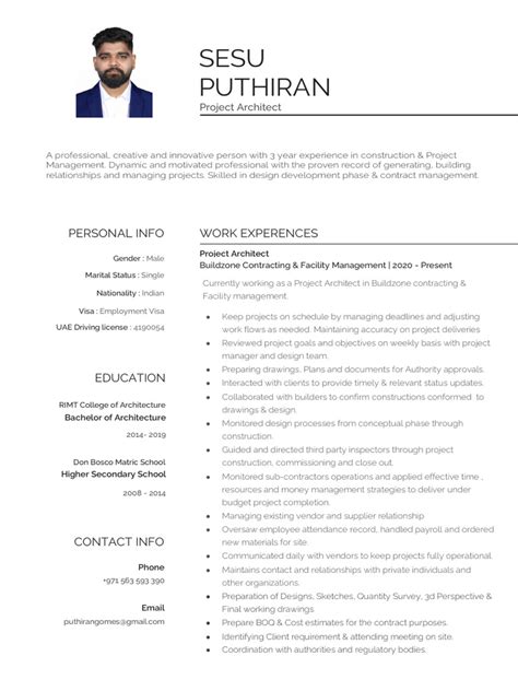 Ar Sesu Puthiran Project Architect 1 Pdf Architect