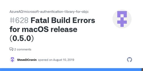 Fatal Build Errors For MacOS Release 0 5 0 Issue 628 AzureAD