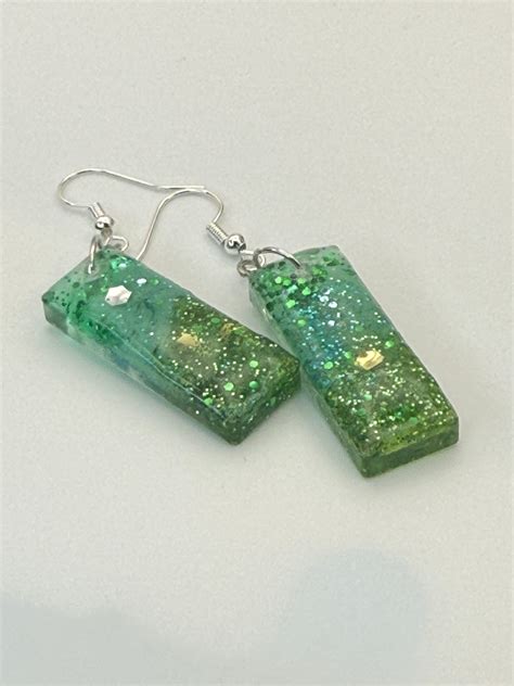 Green Blend Sparkle Rectangle Trixis