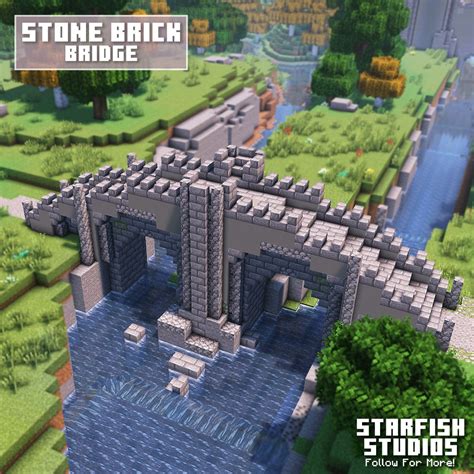 Minecraft Stone Bridge Idea 🌉 Minecraft Blueprints Minecraft Brick