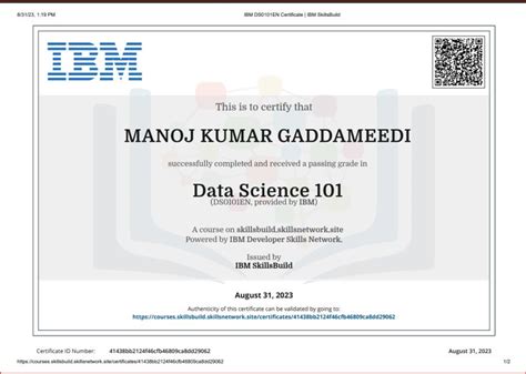 Manoj Kumar Gaddameedi On Linkedin Ibmdatascience Ibmcertification Certificateofcompletion