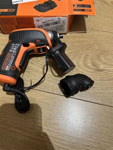Black & Decker Cs3652Lc Cordless Screwdriver & Right Angle Attachment 3 ...