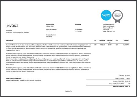 Xero Invoice Template Living Business Software Consulting Training