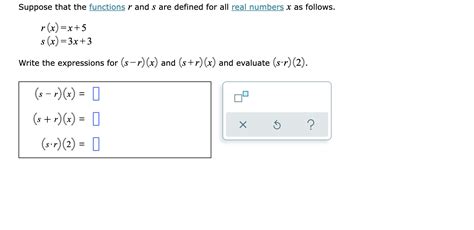 Solved Suppose That The Functions R And S Are Defined For
