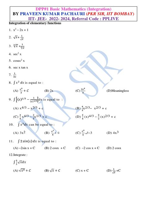 dpps basic maths integration 1664252411291 pdf integral