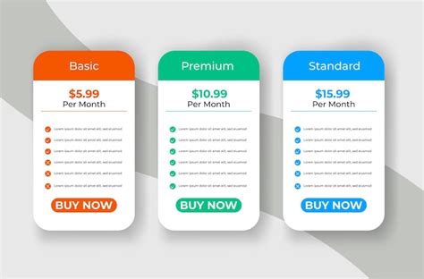 Premium Vector Professional Creative Subscription Pricing Table Template Design